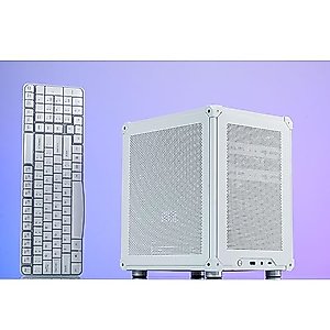 JONSBO C6 White Mini MATX Mesh Case,Simple Compact Desktop Micro ATX Chassis,Upper Cover/Side Panel Tool-Free Open pc case, ATX Power Bite (L185mm Max.),Support 75mm CPU Cooler,GPU200-255mm