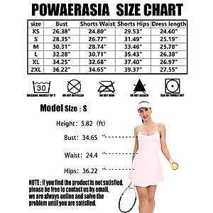 POWERASIA Women’s Tennis Dress Exercise Dress with Built-in Bra & Shorts Workout Golf Athletic Sleeveless Dress with Pockets Dark Grey