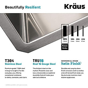 Kraus KHU103-32 Standart PRO 32 inch 16 Gauge Undermount 60/40 Stainless Steel Set (8 Item Bundle: Sink, Bottom Grid Assembly, Drain Cap x2, Kitchen Towel), 32, 50/40 Double Bowl, Silver