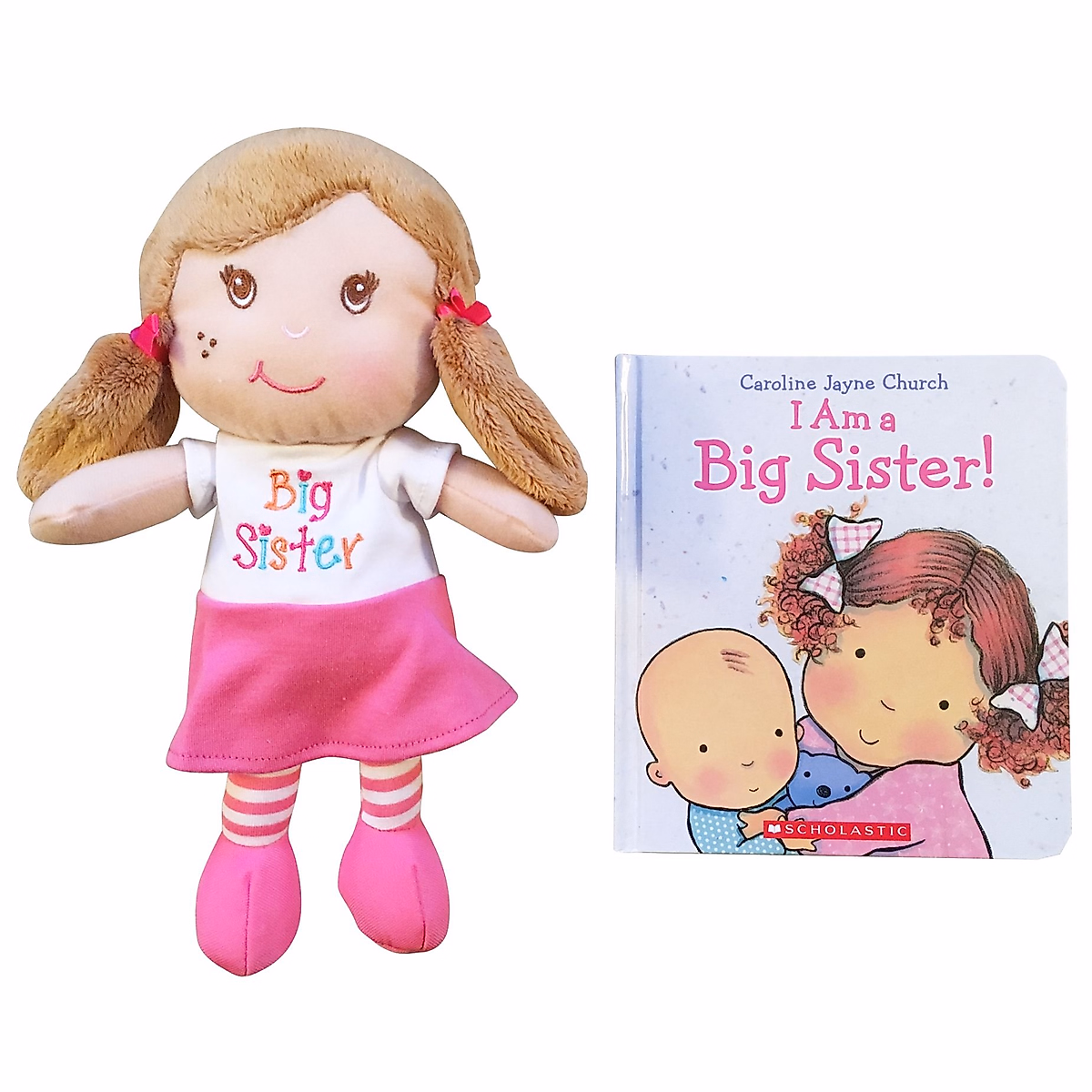 MartLoop I Am a Big Sister Doll and Book Bundle