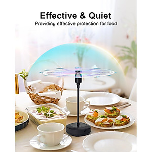 Edvision 2 Pack Food Fan for Table, 2000mAh USB Powered Rechargeable Food Fan, Portable Fan with Flexible Goose-Neck and Soft Blades, Quiet Table Food Spinner for BBQ, Picnic, Patio, Parties, Outdoor