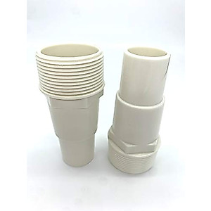 YMHYJY Pool Filter Pump Hose Adapter 1 1/4"-1 1/2" Thread 1.5" Fitting Connector PVC for SPX1091Z7 (2 Pcs)