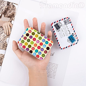Framendino, 5 Pieces Metal Tins Box Containers Mini Portable Small Tins Box Rectangular Empty Storage Containers Portable Case with Lid