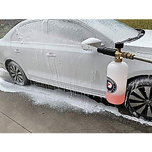 Tool Daily Foam Cannon with 1/4 Inch Quick Connector, 1 Liter, 5 Pressure Washer Nozzle Tips
