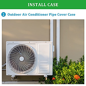 MOOITEK 5" 17Ft PVC Decorative Line Set Cover Kit for Ductless Mini Split Air Conditioners 17FT Line Set Cover for Heat Pump System and Central AC(Total Length 17Ft), White