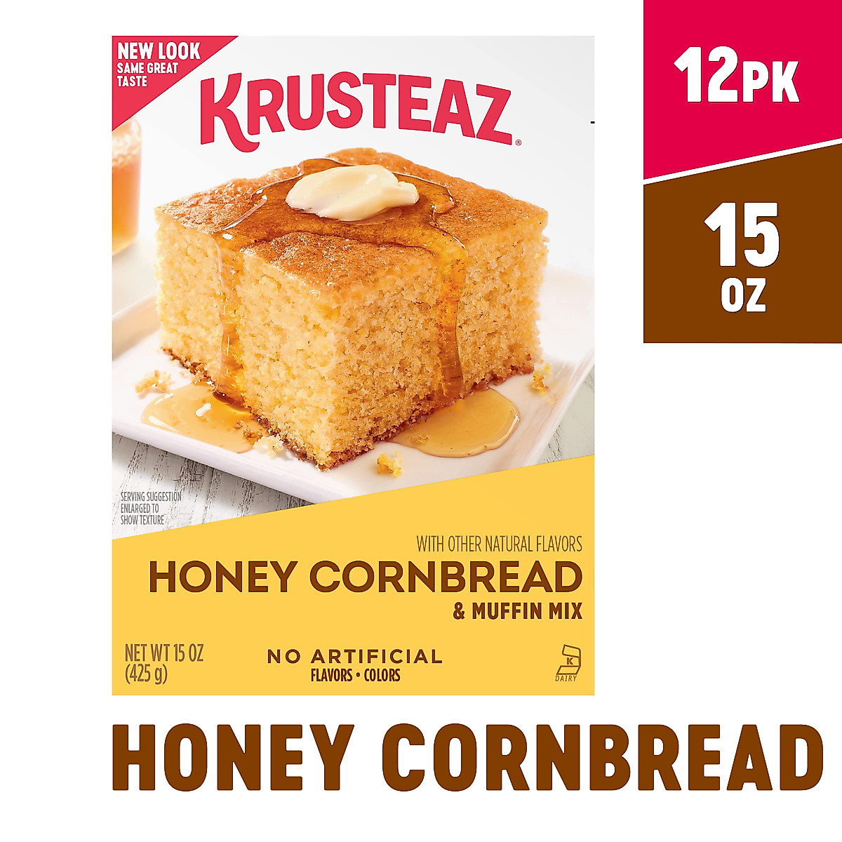 Krusteaz Honey Cornbread and Muffin Mix, 15 Ounce (Pack of 12)