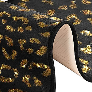 Leopard Print Animal Skin Kitchen Rugs Non-Slip Soft Doormats Bath Carpet Floor Runner Area Rugs for Home Dining Living Room Bedroom 72" X 24"