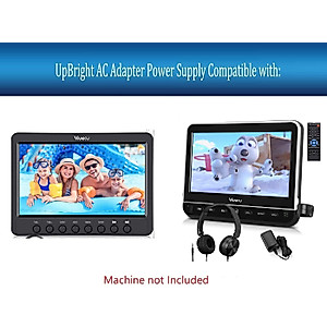 UpBright 12V DC Car Power Cord Adapter Charger Compatible with Vanku BR1093B-V08 BR1093B 10.1" Portable Car DVD Player Support 1080P Headrest Video Cigarette Lighter Plug Power Supply Cable Charger