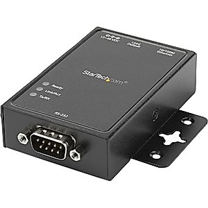 StarTech.com 1 Port RS232 to Ethernet IP Converter / Device Server - Aluminum - Serial over IP Device Server - Serial to IP Converter (NETRS2321P)