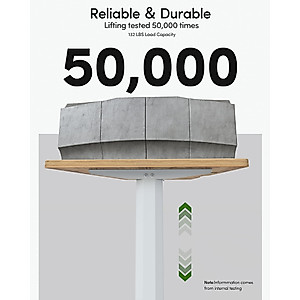 BANTI 44"x24" Standing Desk, Electric Stand up Height Adjustable Home Office Table, Sit Stand Desk, Light Rustic Brown Top