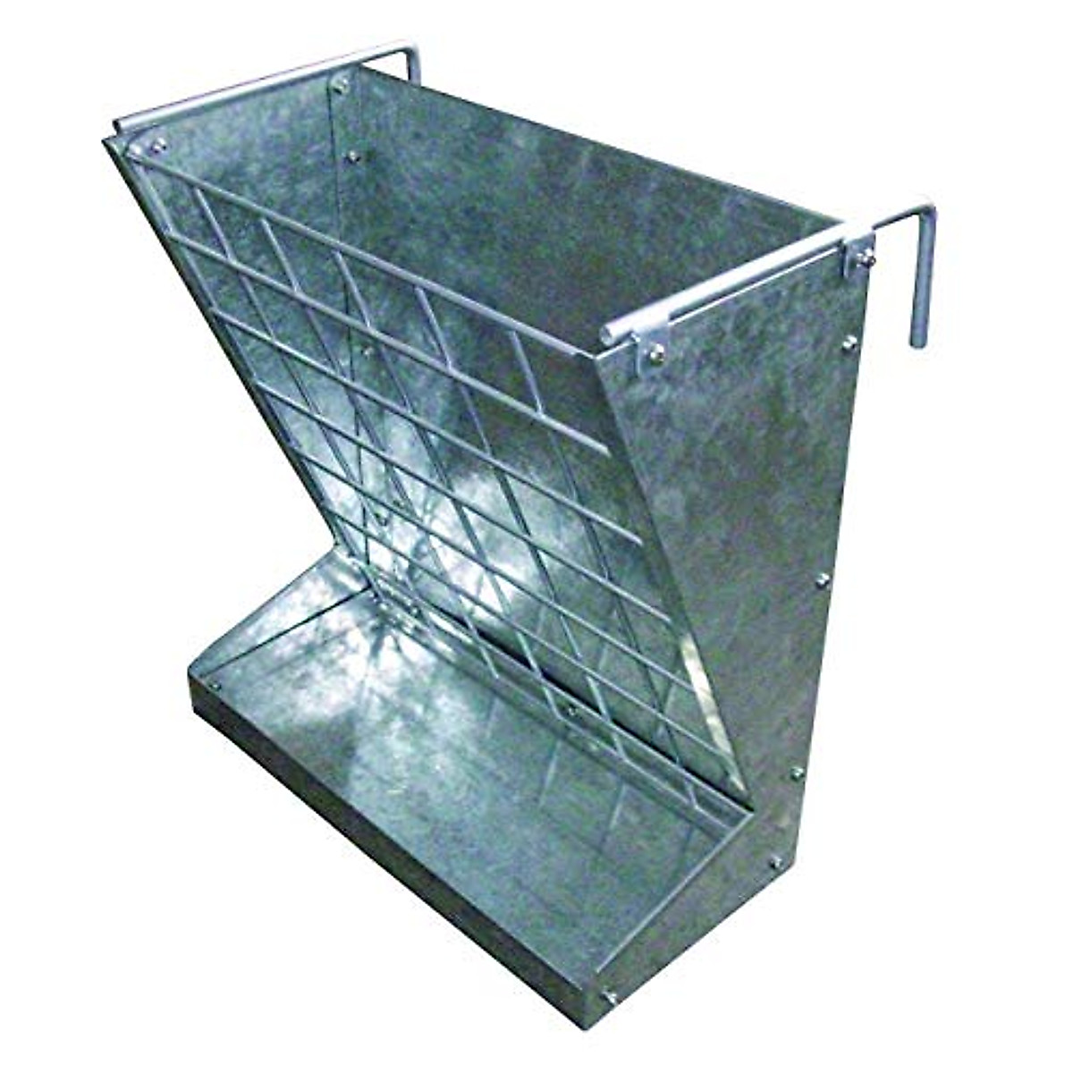 Little Giant Classic Heavy Duty Metal 2 in 1 Goat and Sheep Hay Feeder with Hook Over Design Mounts for Farm Animal and Livestock Feeding