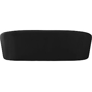 Meridian Furniture 610Black-S Riley Collection Modern | Contemporary Velvet Upholstered Sofa with Rounded Contemporary Design, Black, 91" W x 35.5" D x 29.5" H