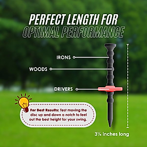 YATTA GOLF Telos Premium Golf Tees – Adjustable Golf Tees – Tee Off with Greater Consistency and Shoot Better Scores - Unbreakable Golf Tees – Lasts The Average Golfer A Season (Fire Red)