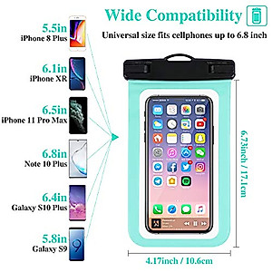 Harapu Universal Waterproof Phone Pouch Case Compatible for iPhone 13 12 11 Pro Max XS MAX XR X 8, Galaxy S21 S20 S11 S10 S8 S8+, Most Phone up to 6.5" Diagonal, Green