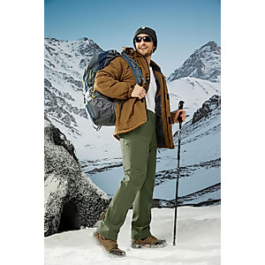 MAGCOMSEN Outdoor Ski Pants for Men Work Pants Army Green Cargo Pants Ropa para Hombre Hunting Pants for Men Army Green 34