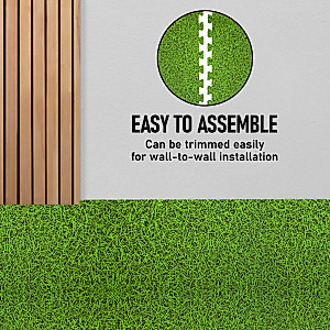 HomeCube USA 3/8 Inch Thick Interlocking Wood Grain Foam Floor Tiles for Home, Office, Workout Equipment Space, Commercial Areas, Anti-Fatigue Flooring Padding 24x24 in. Green Grass, 16 SQ Ft -4 Tiles