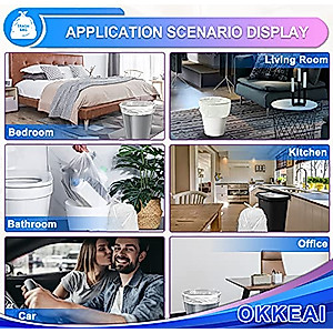 OKKEAI 3 Gallon Small Trash Bags 120 Counts White Garbage Bags Small Bathroom Trash Can Bags 10L Wastebasket Liners for Home Office Kitchen,White fit 10L -15 Can