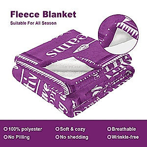 Get Well Soon Gifts, Feel Better Gifts for Women, After Surgery Recovery Gifts for Women, Healing Thoughts Blanket Gifts, Purple Inspirational Positive Energy Flannel Fleece Blanket 60x50inch