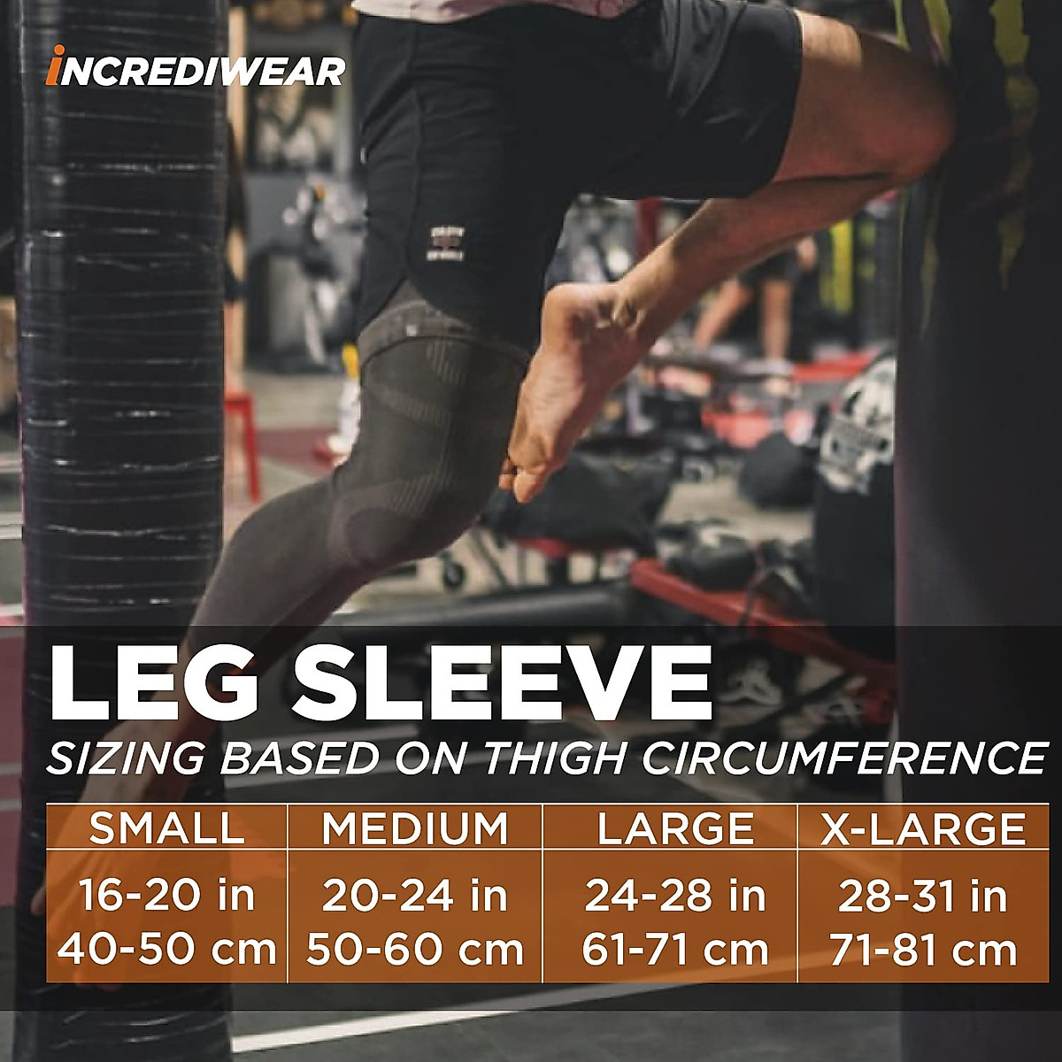 Incrediwear Leg Sleeve – Full Length Long Leg Sleeve for Leg Pain Relief & Muscle Recovery, Helps Reduce Swelling & Inflammation, Promotes Circulation, Leg Sleeves for Men & Women (Charcoal, Large)