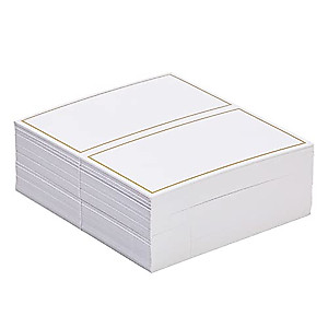 100 Pack Name Cards for Table Setting, Tent Place Cards with Gold Foil Border for Wedding, Banquets, Events, Reserved Seating, Tent Place Cards Blank (3.5 x 2 In)