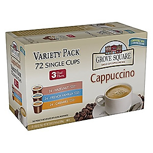 Grove Square Cappuccino Variety Pack, 72 Single Serve Cups