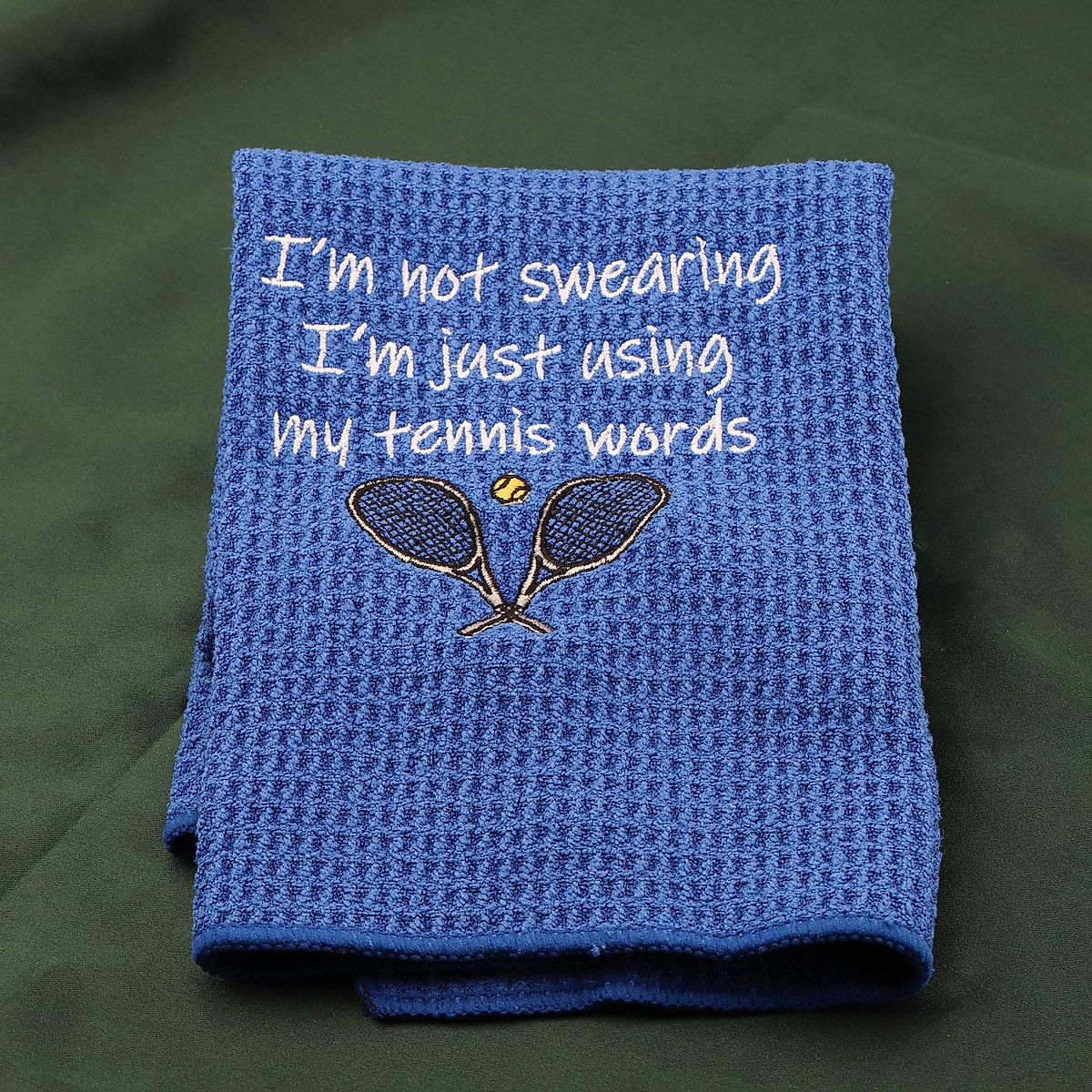 G2TUP Tennis Lovers Tennis Gifts Embroidered Sport Tennis Towel with Clip I’m Not Swearing I’m Just Using My Tennis Words (I’m Not Swearing)