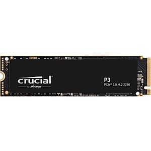 Crucial P3 1TB PCIe Gen3 3D NAND NVMe M.2 SSD, up to 3500MB/s - CT1000P3SSD8