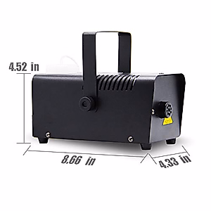 ATDAWN Halloween Fog Machine, Professional Wireless Remote Control Portable Smoke Machine for Holidays Parties Weddings - Quick Generation of Huge Fog 2000 CFM, with Fuse Protection - Metal Black