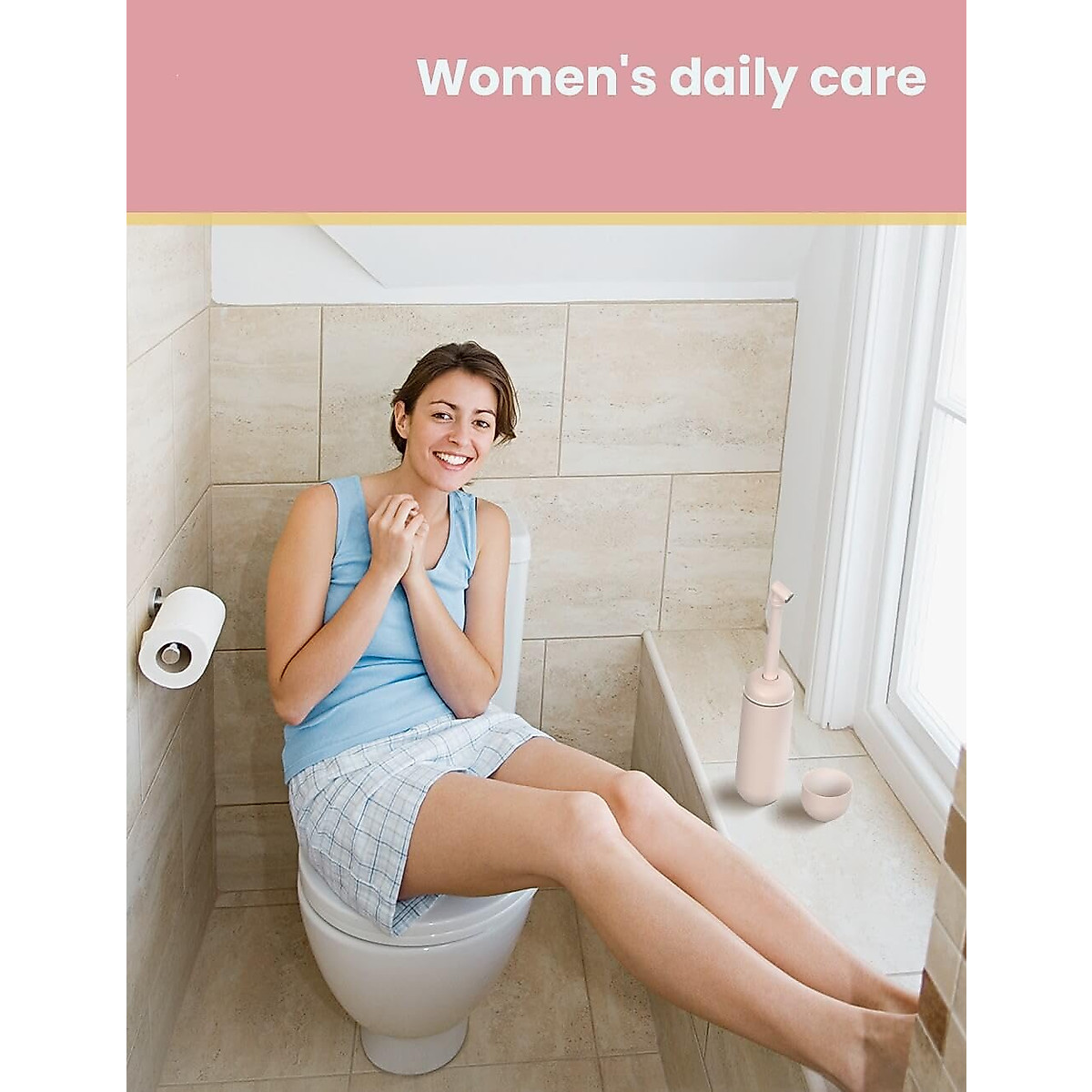Wrdlosy Portable Bidet 2PCS Peri Bottle White&Pink, Travel Bidet, 12.85OZ Handheld Bidet Portable Bidet for Women, Peri Bottle for Postpartum Care, Peri Bottle Portable Bidet for Travel (Pink, Large)