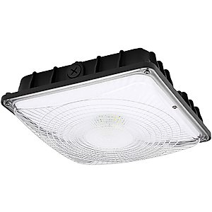 Feazac LED Canopy Light Fixture,45W 5850lm HID/HPS Replacement, 9.5" x 9.5", LED Shop Light, 5700K, AC100-277V, IP65 Waterproof,Canopy Light Outdoor for Gas Station,Warehouse Light (45W-1PACK)