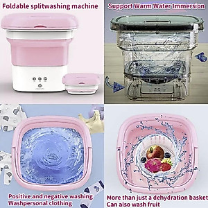 FlexiWash Portable Washing Machine, Mini Washing Machine with 3 Modes Deep Small Foldable Bucket Washer for Camping, RV, Travel, Small Spaces, Lightweight and Easy to Carry