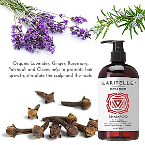 Laritelle Organic Anti-Thinning Shampoo | Fortifying, Strengthening & Rejuvenating | Prevents Hair Loss and Shedding, Promotes New Hair Growth | Ayurvedic Herbs, Lavender, Ginger, Rosemary