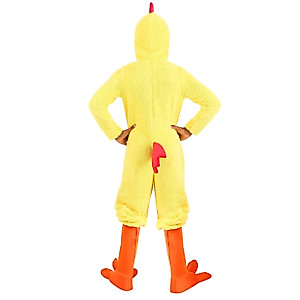 Fun Costumes Cluckin' Chicken for Kids, Yellow Baby Chick Hooded Bodysuit Outfit for Children Medium
