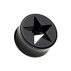 Hollow Star Double Flared WildKlass Ear Gauge Plug (Sold as Pairs)