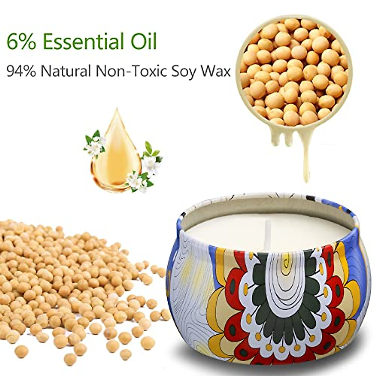 Set of 12 4.4OZ Scented Candles Bulk, Strong Aromatherapy Soy Candle for Home, Romantic Decorations Gifts for Women on Christmas, Holiday, Birthday or Anniversary