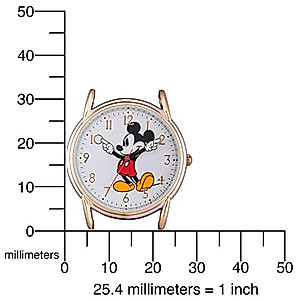 Disney Mickey Mouse Adult Classic Cardiff Articulating Hands Analog Quartz Leather Strap Watch