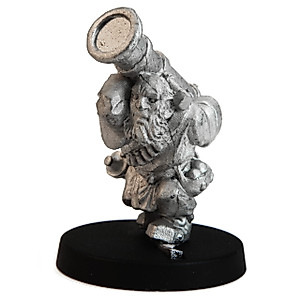 Stonehaven Miniatures Dwarf Cannoneer No Mustache Figure (for 28mm Scale Table Top War Games) - Made in US