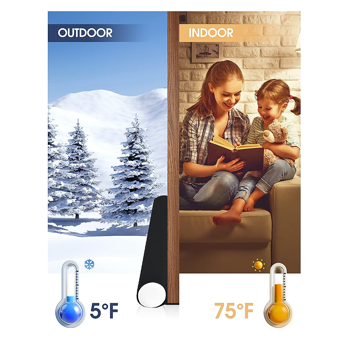 Door Draft Stopper, Draft Stoppers for Bottom of Door, Adjustable Door Sweep Noise Blocker 36inch, Sound Proof for Interior Exterior Doors