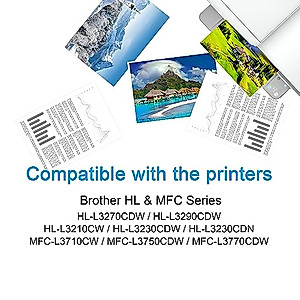 TN227 High Yield Toner Cartridges 4 Pack - Compatible Replacement for Brother TN227 TN223 TN-227 Work with HL-L3290CDW HL-L3210CW MFC-L3770CDW MFC-L3750CDW MFC-L3710CW Printer