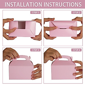 Erweicet Pink Party Treat Box 24 Pcs Pink Candy Cake Gift DIY Bags Snack Goody Cardboard Box Perfect for Kids Girls Birthday Party Gift Giving Baby Shower Bridal Shower Wedding Supplies Decorations