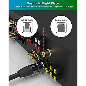 Alpluto Optical Audio Cable (20ft) Digital Fiber Optic Toslink Cables Male to Male 24K Gold Plated Cord Optical Cables for Home Theater, Sound Bar, Playstation, Xbox - Pro Series, TV and More