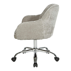 OSP Home Furnishings Versailles Office Chair in Smoke Velvet Fabric with Chrome Base