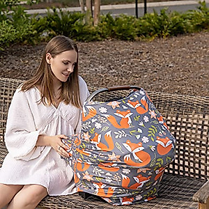 PIP+HARDY Baby Nursing & Breastfeeding Cover, One Size fits Most, Baby Car Seat Cover with Spandex, Car Seat Covers for Babies, Carseat Cover, Washable High Chair Cover, Newborn Baby Essentials