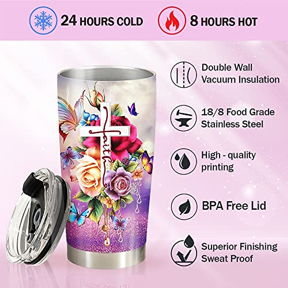 Birthday Gifts for Women - Christian Gifts for Women - Spiritual Gifts For Women - Inspirational Gifts For Women - Religious - Unique Gifts for Women - Valentines Day Gifts for Women, Mom Tumbler 20OZ