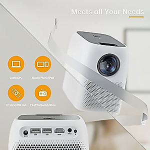 Mini Projector, 5G WiFi Mini Projector, Portable BloBlo 4K Mini Projector Native 1080P with 9500L Lumen and 5W Stereo Speaker for Home and Outdoor Party/iOS/Android/Laptop/TV Stick
