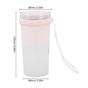 Portable Blender Cup, 300ml Electric USB Juicer Blender Fruit Mixer Mini Blender Portable Blender with 6 Leaf Knife and Security Lock (Pink)