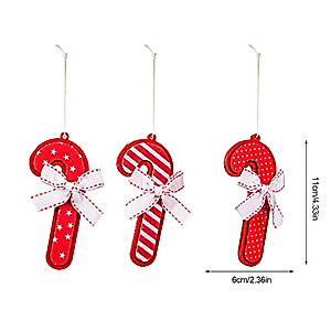 Mini Christmas Tree Decoration Kits, Red Felt Christmas Tree Ornament Kits, Christmas Tree Decoration Includes Hanging Stockings Cane Glove for Christmas Tree Decorations Wynott