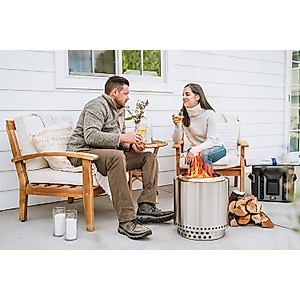 Solo Stove Ranger Portable Smokeless Fire Pit, Stainless Steel with Removable Ash Pan - For Camping, Outdoor, 15.25in H x 15in Dia, 16.5lbs