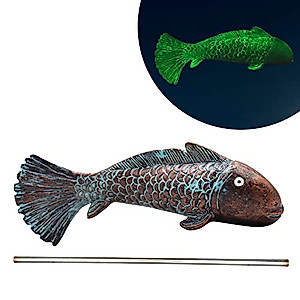 Koi Fish Decor, Luminous Outdoor Garden Fish Statues, Antique Koi Fish Sculptures, Resin Koi Fish Yard Art Decor, Fish Sculptures for Garden Pots Outdoor Patio Yard Lawn Pond Decoration