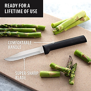 Rada Cutlery Paring Knife Blade Stainless Steel Resin, 6-3/4 Inches, Black Handle